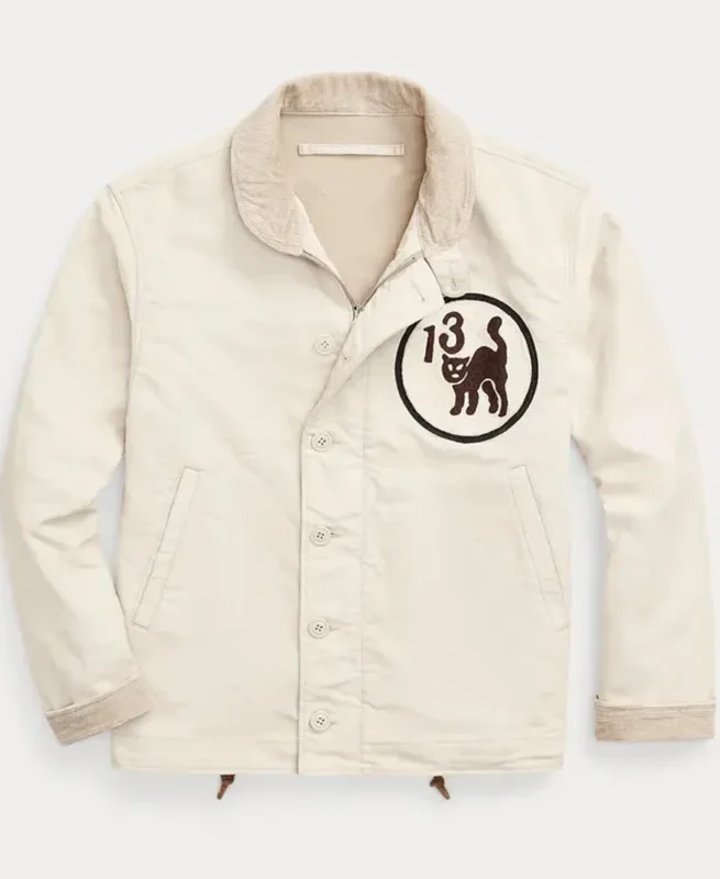 Biker Black Jacket - RRL Cotton Deck Jacket